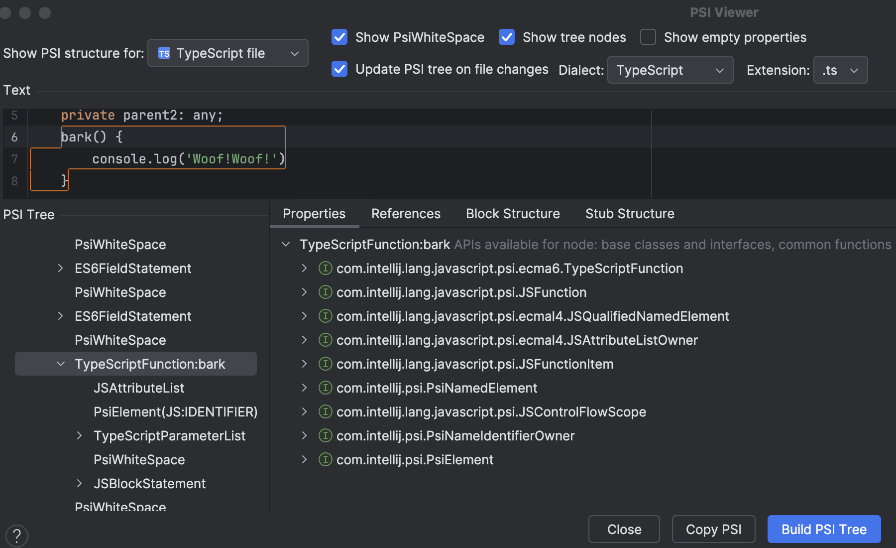 PSI Viewer | WebStorm Documentation