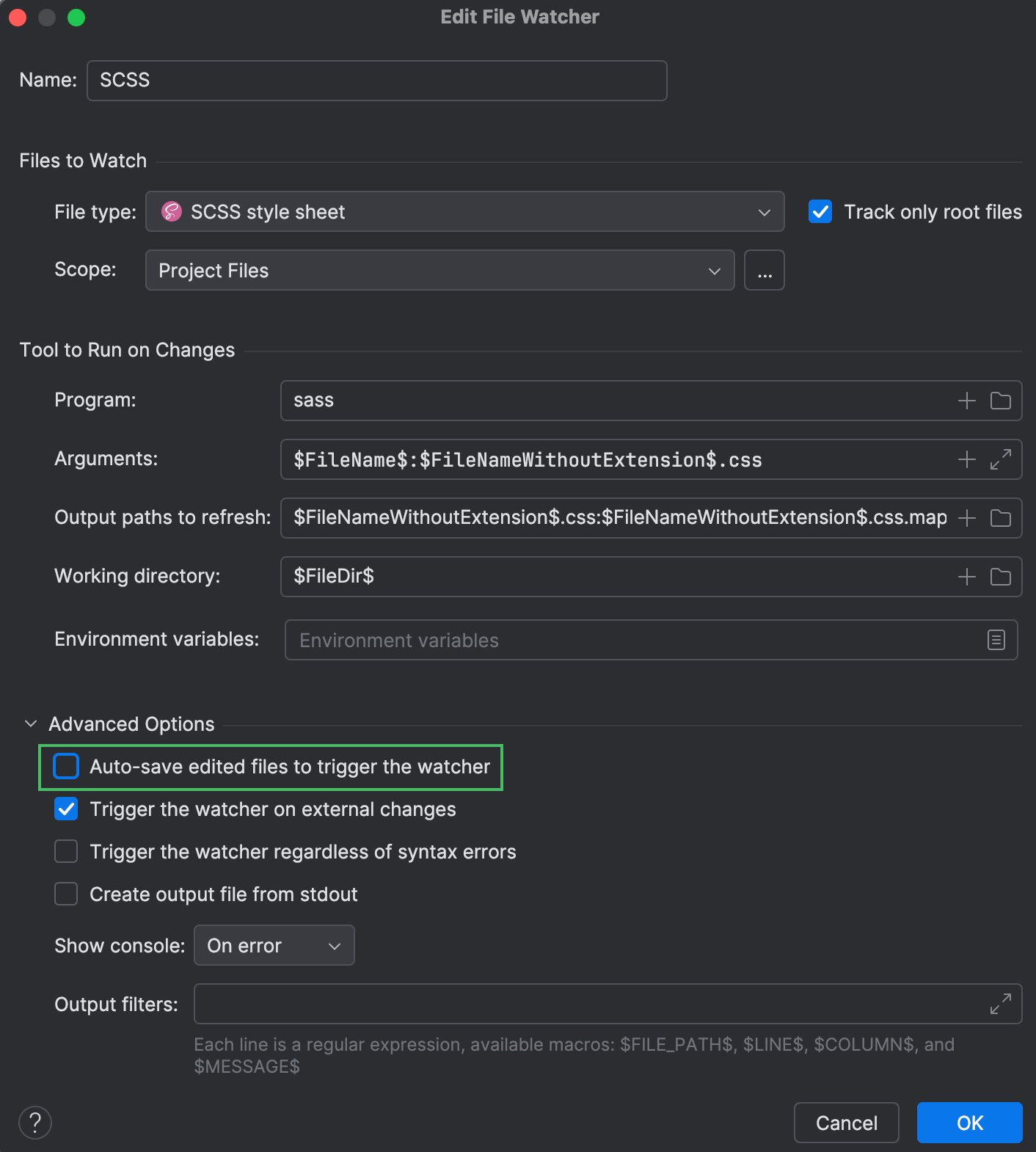 File Watchers | IntelliJ IDEA 文档