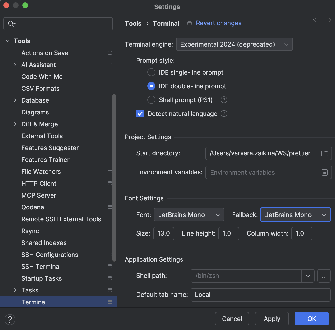 Terminal settings | WebStorm Documentation