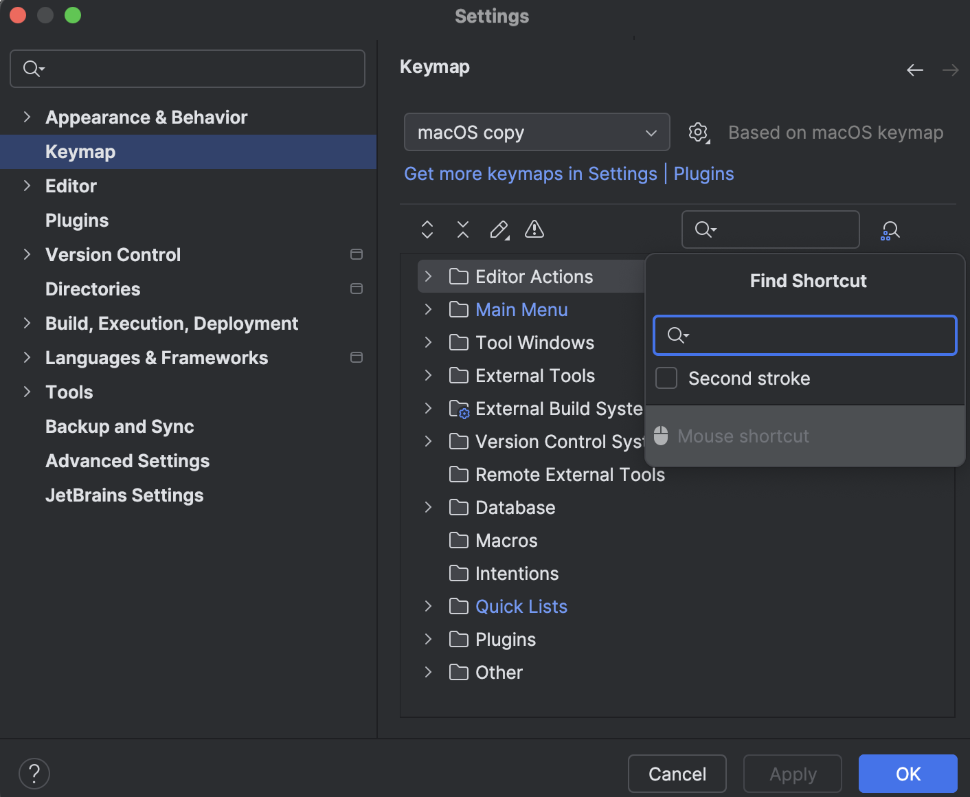 Keyboard shortcut not working? | WebStorm Documentation
