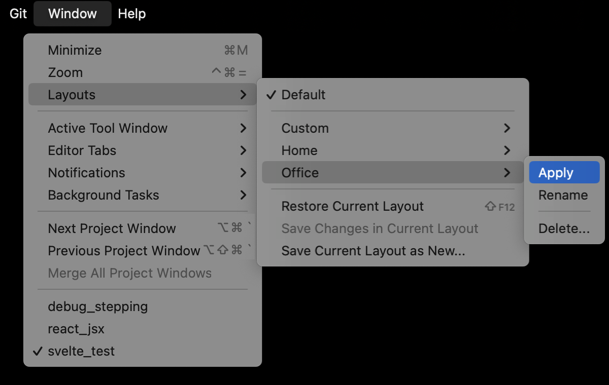 Layouts | WebStorm Documentation