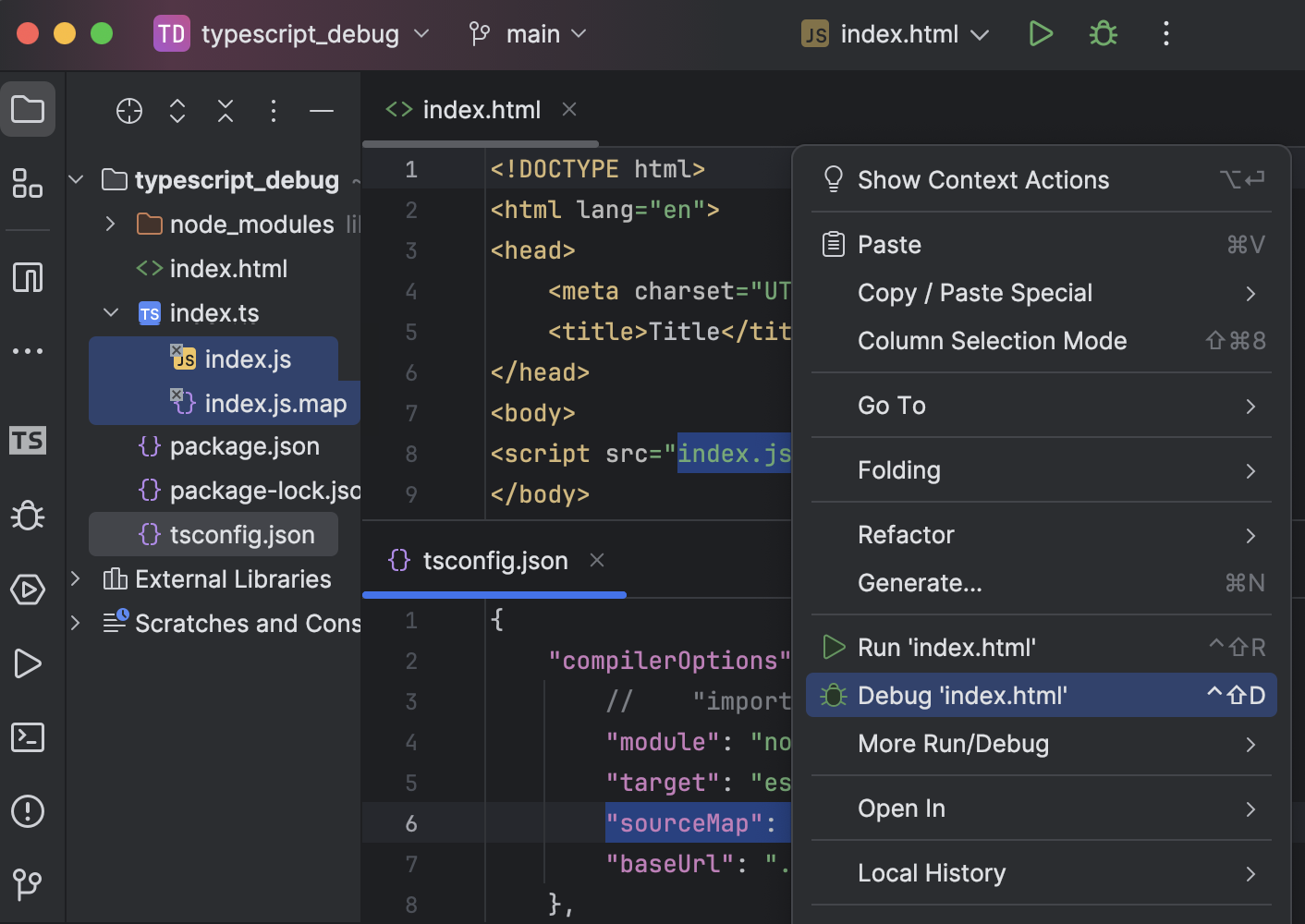 Running And Debugging Typescript Webstorm Documentation