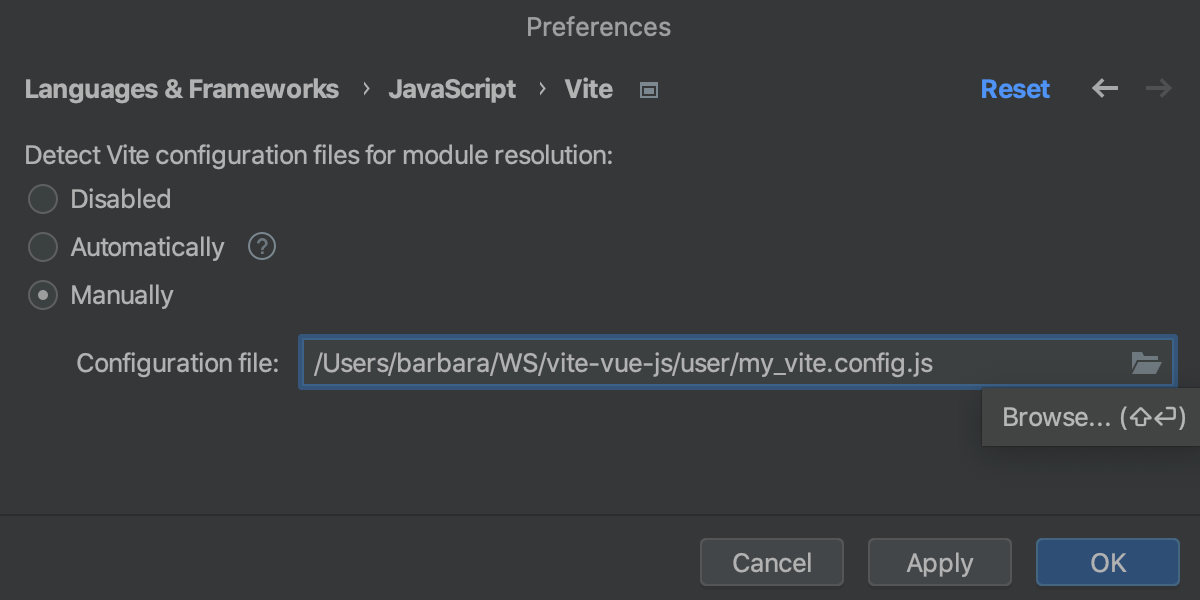 Vite | CLion Documentation