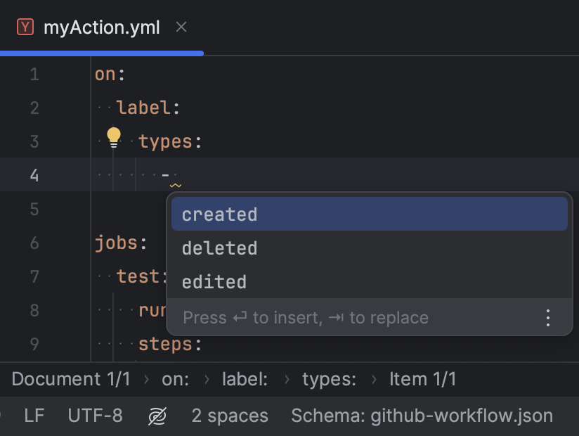 YAML | IntelliJ IDEA 文档