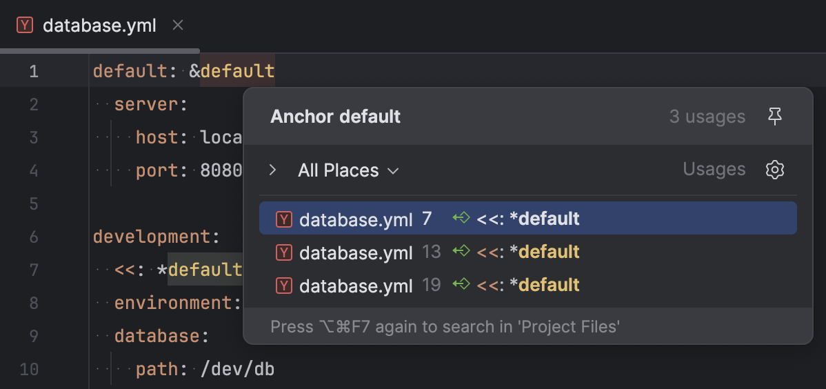 YAML | PyCharm 文档