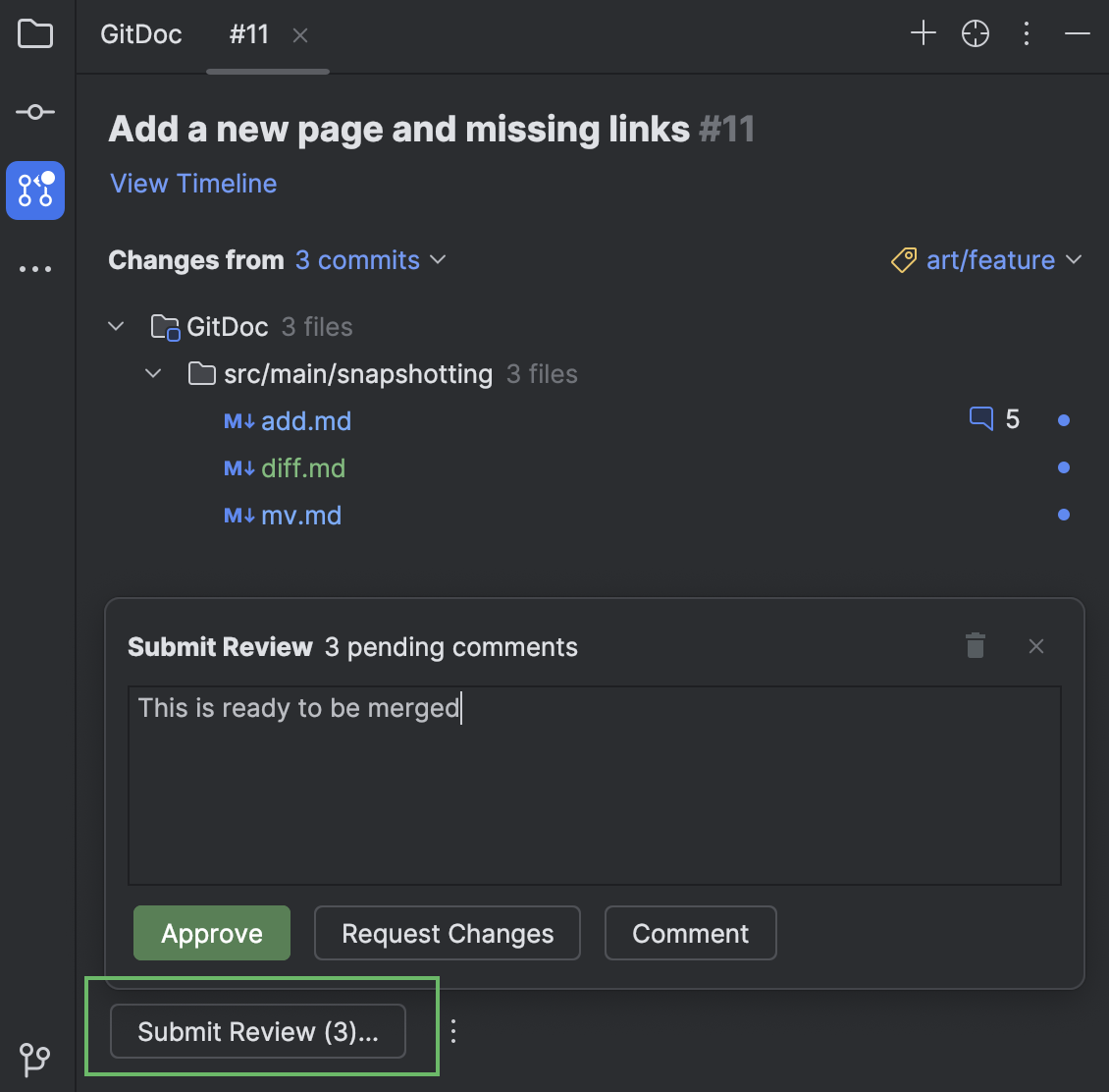 Review incoming GitHub pull requests | PyCharm Documentation