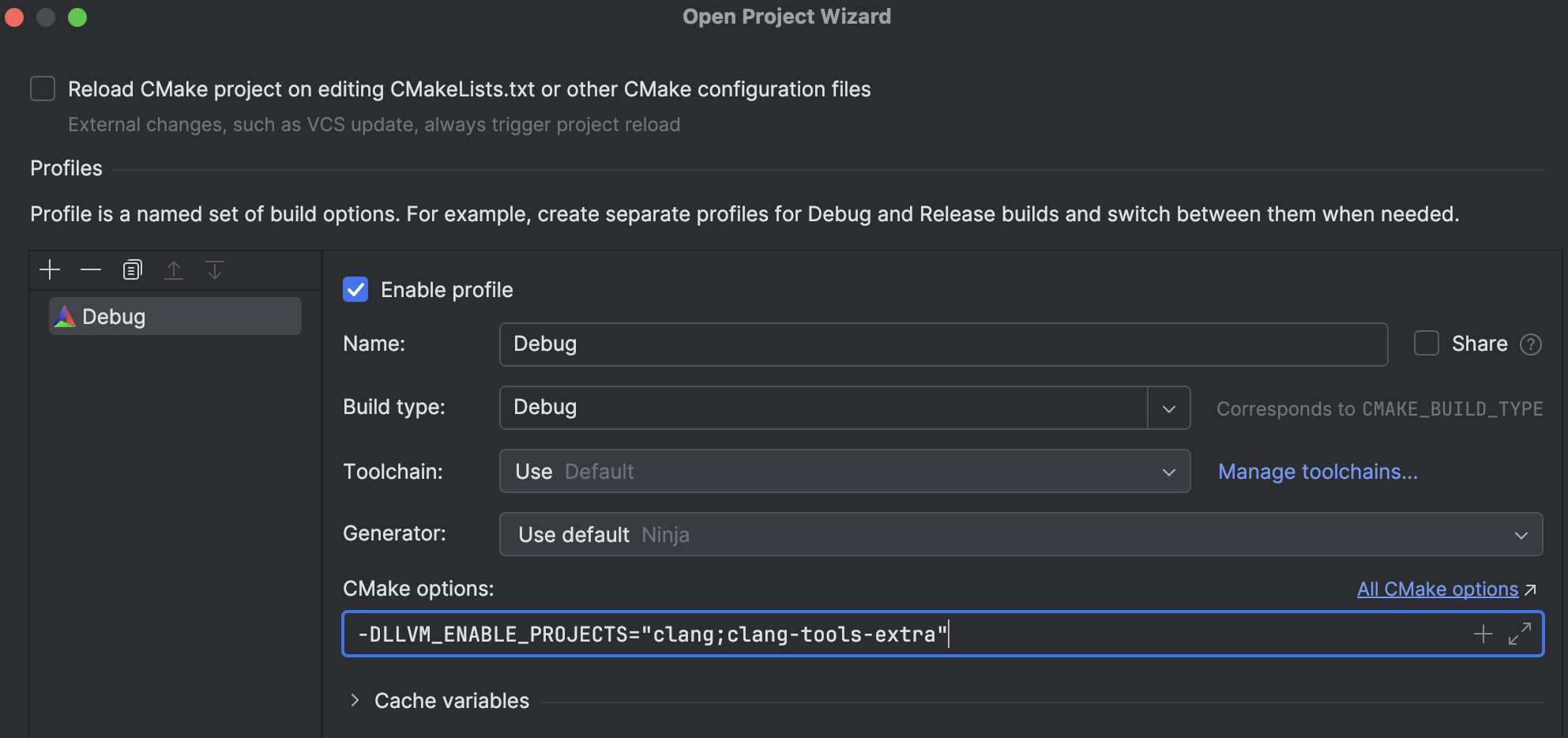 Create/open CMake projects | CLion Documentation