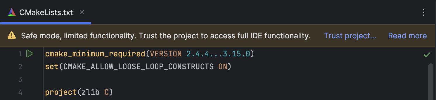 Project security | CLion Documentation