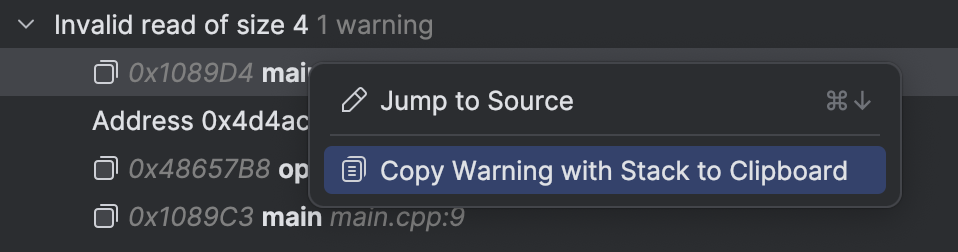 Valgrind memcheck | CLion Documentation