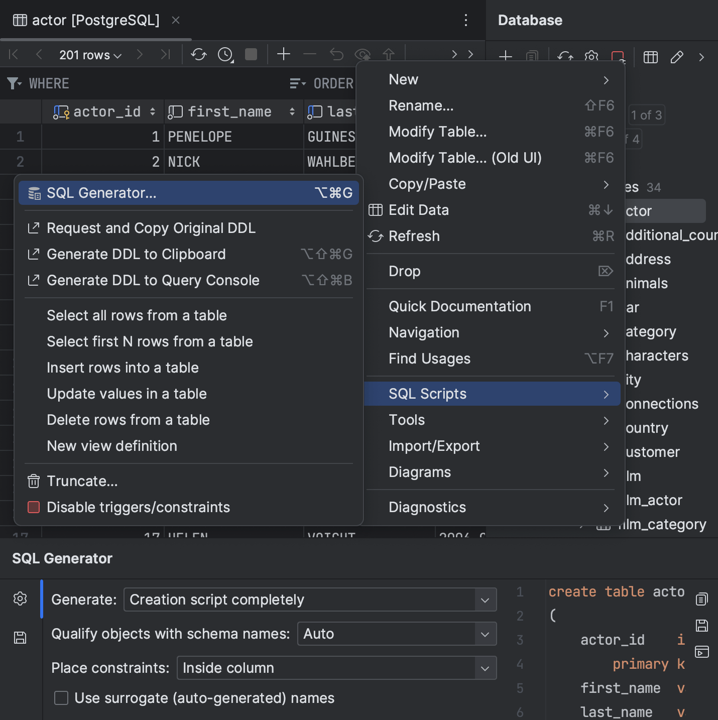 Tables | IntelliJ IDEA Documentation