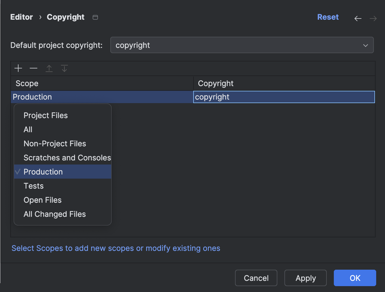 Scopes and file colors | IntelliJ IDEA Documentation