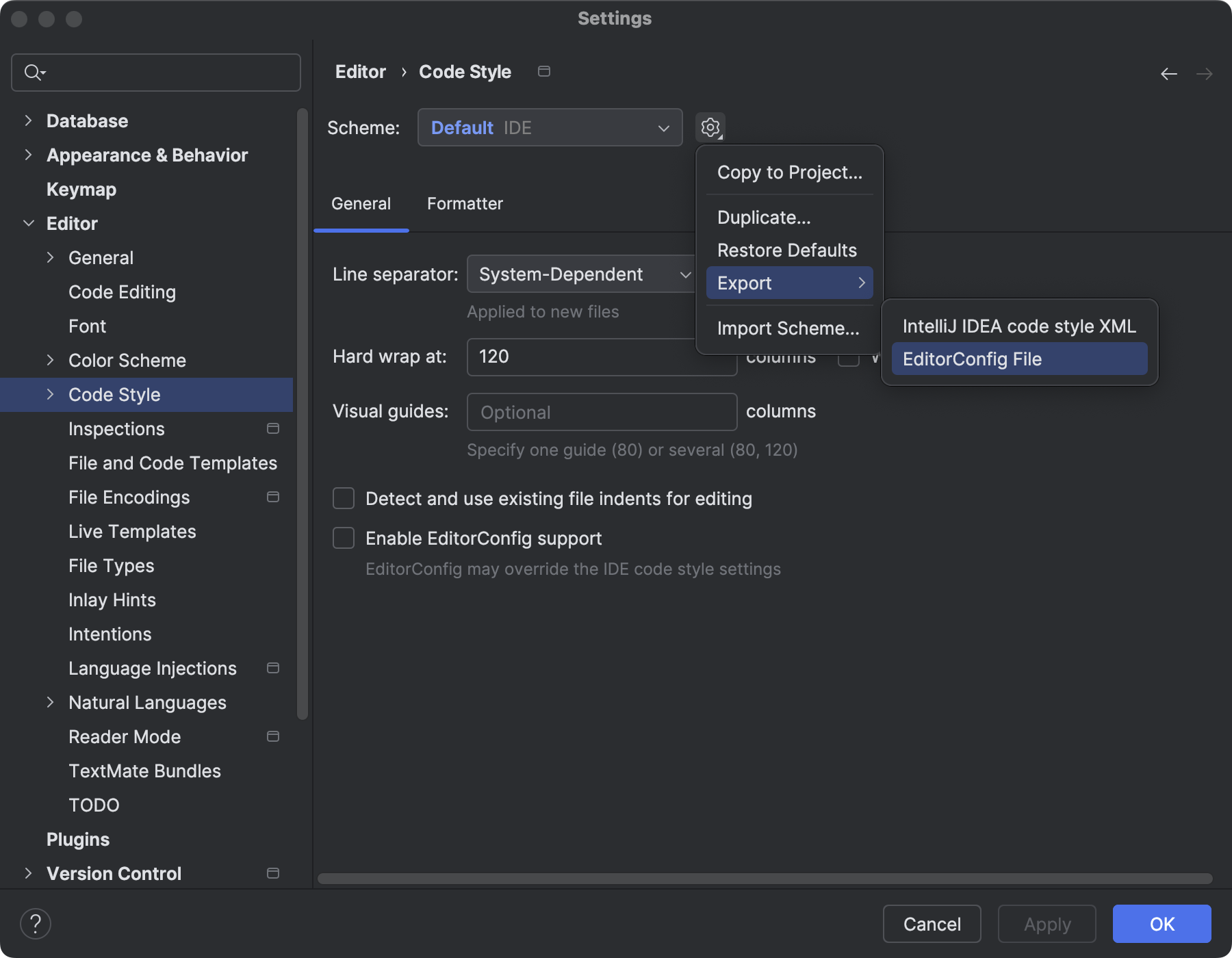 EditorConfig | DataGrip Documentation