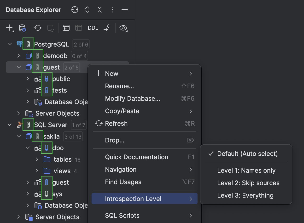 Metadata and introspection | DataGrip Documentation