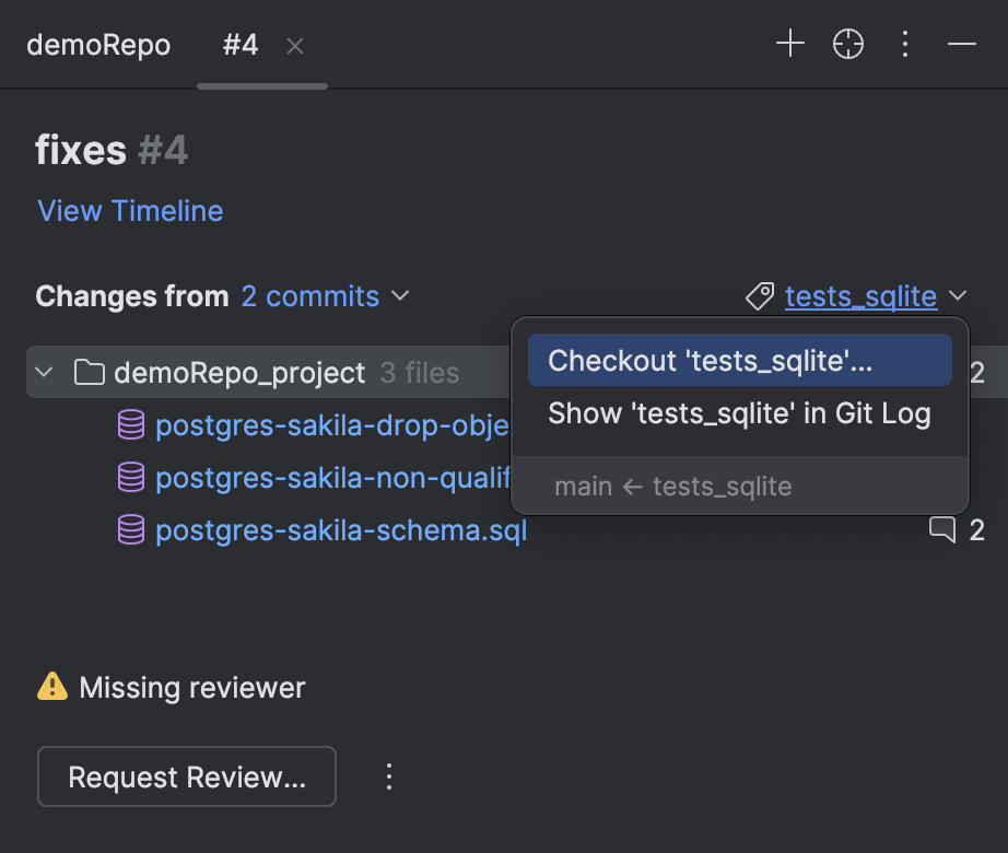 Create and merge GitHub pull requests | DataGrip Documentation