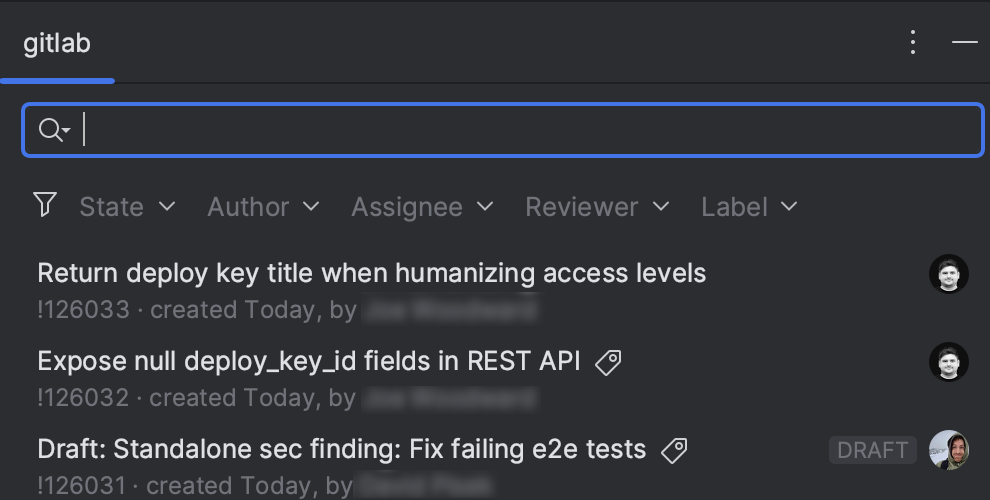 Create and merge GitLab merge requests | DataGrip Documentation