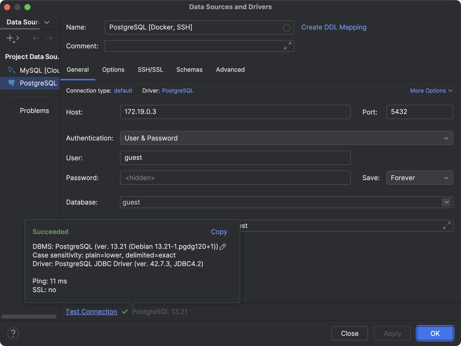 Connect to a database with SSH | DataGrip Documentation