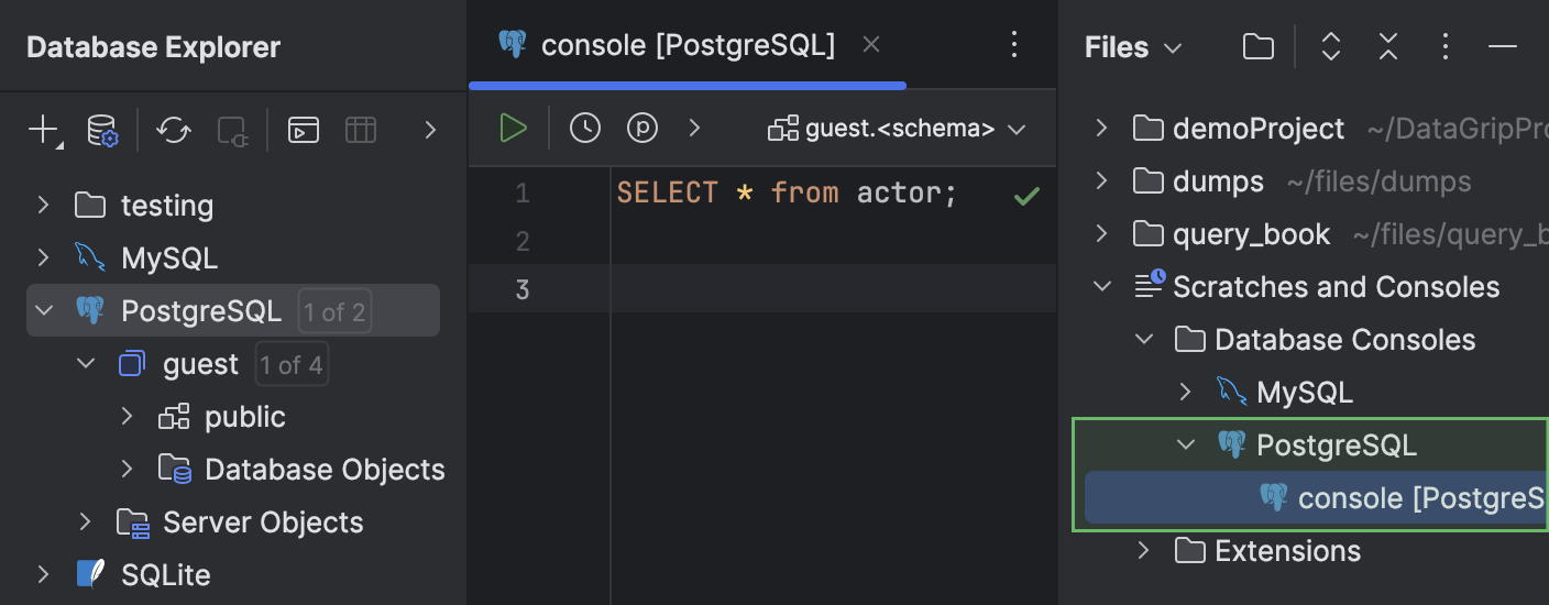 Use Files tool window | DataGrip Documentation