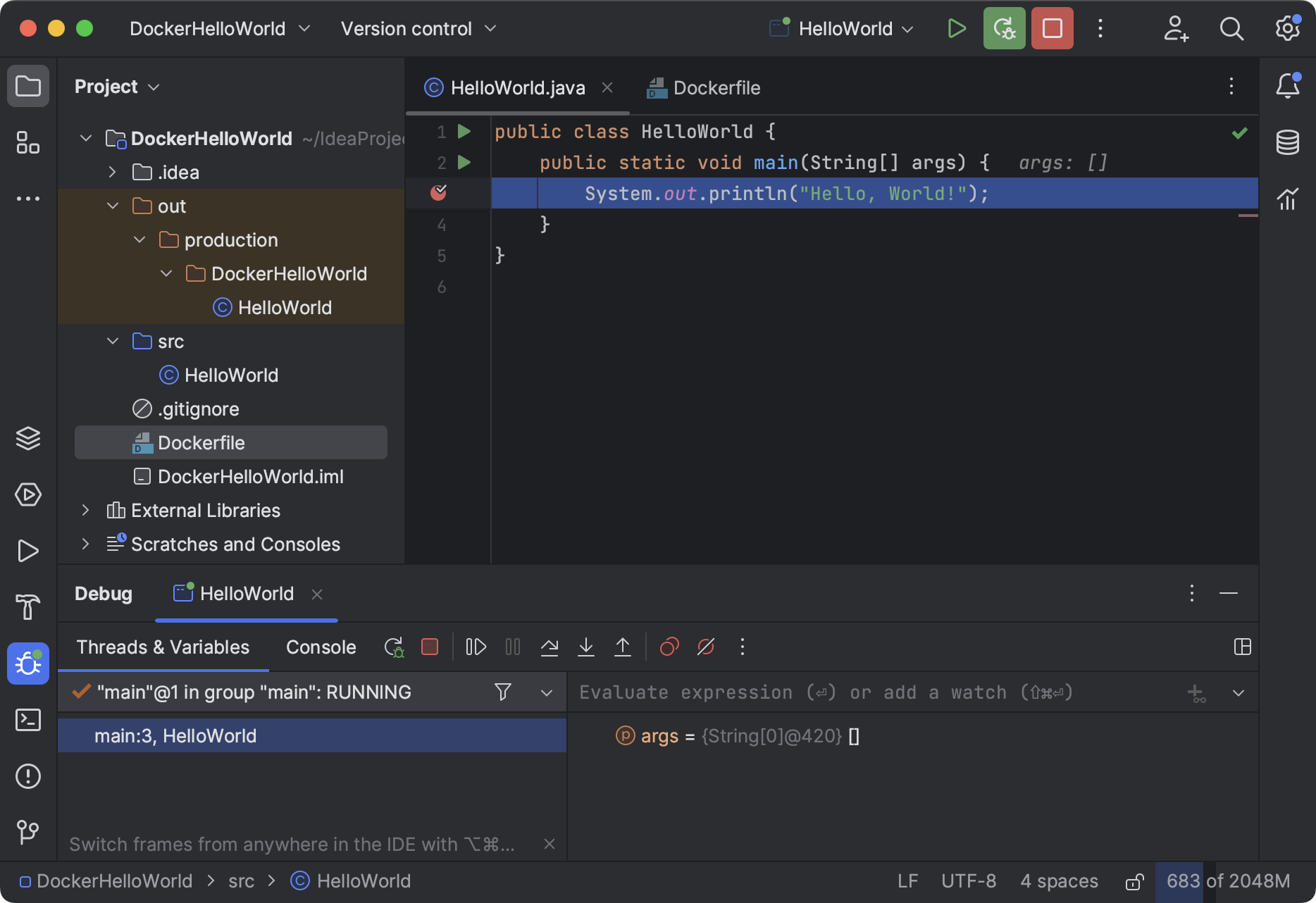 Run and debug a Java application with Docker | IntelliJ IDEA Documentation