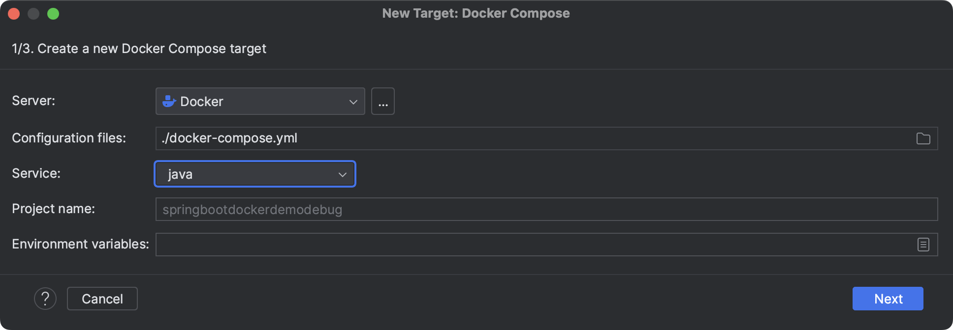 使用 Docker Compose 运行和调试 Spring Boot 应用程序 | IntelliJ IDEA 文档