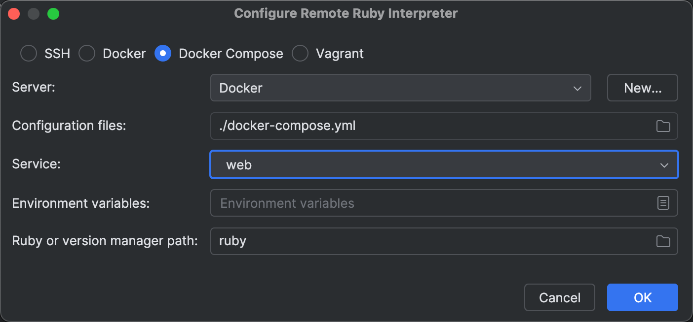 Configure a Ruby interpreter | RubyMine Documentation
