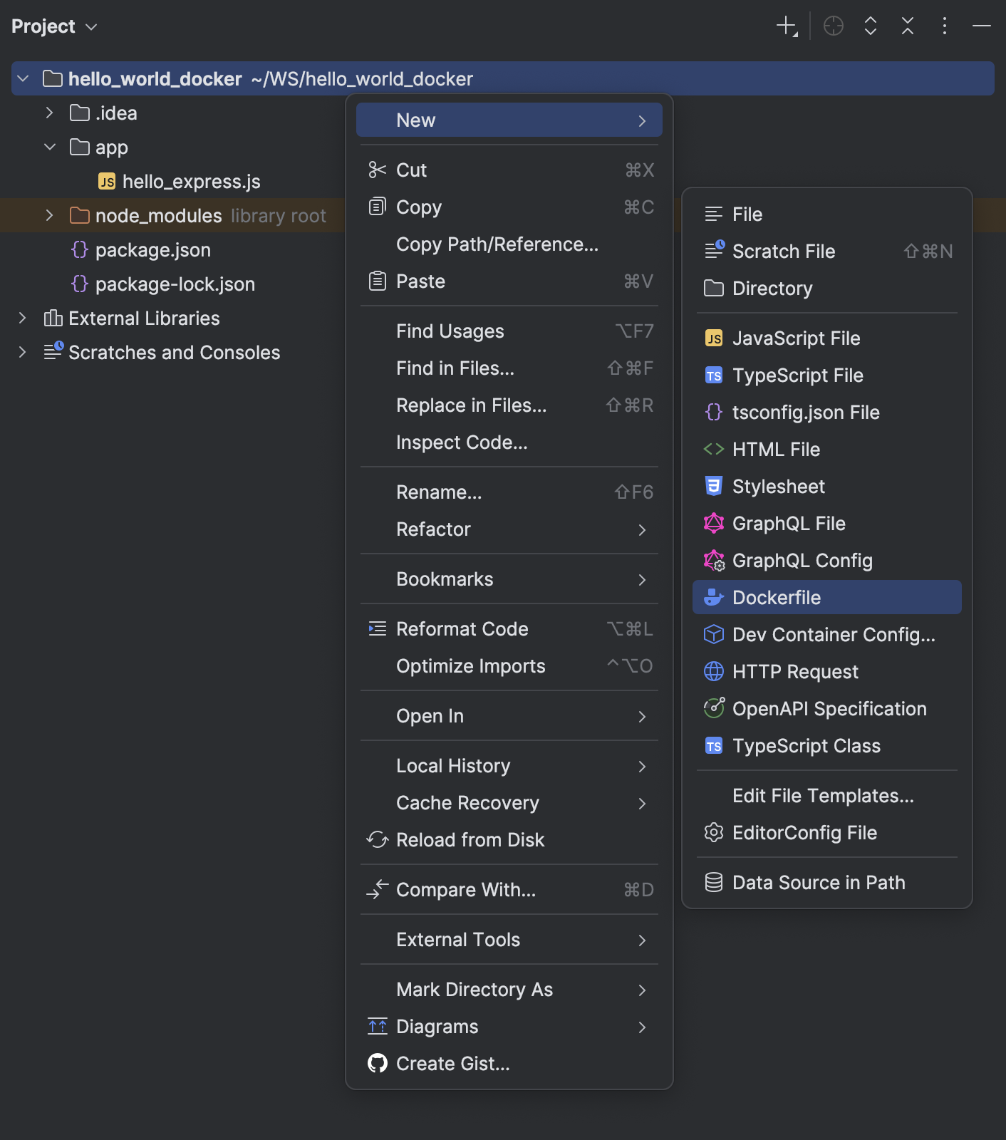 Tutorial: Dockerize a Node.js Express application | WebStorm Documentation