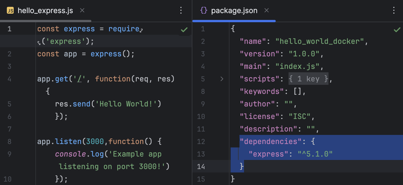 Tutorial: Dockerize a Node.js Express application | WebStorm Documentation