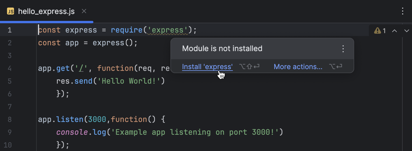 Tutorial: Dockerize a Node.js Express application | WebStorm Documentation