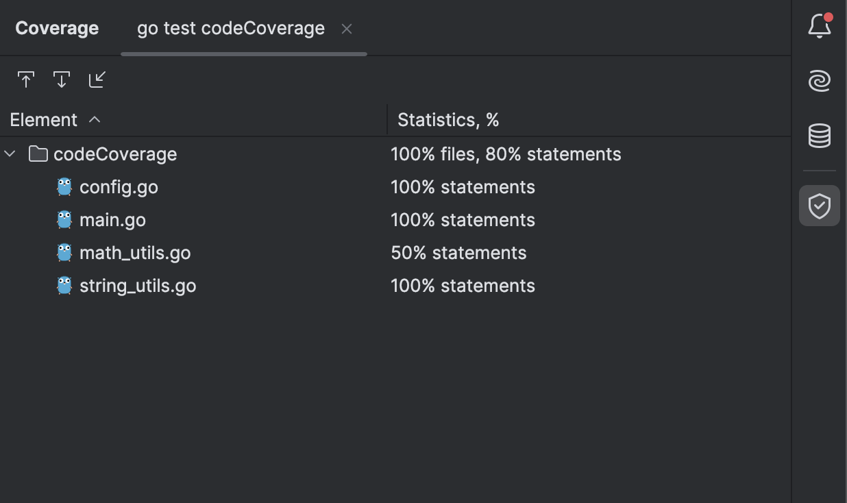 Code coverage | GoLand Documentation