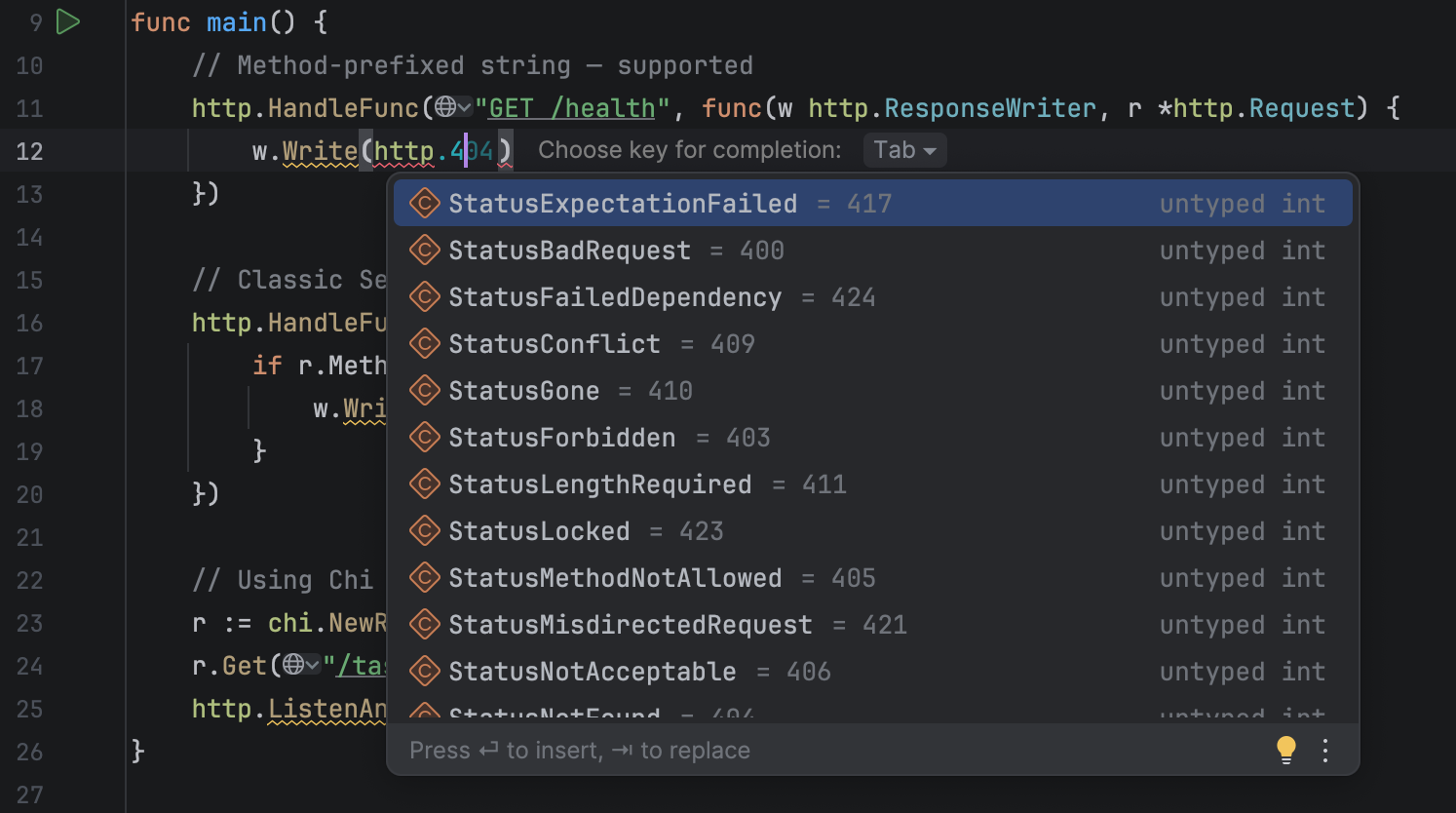 代码补全 | GoLand 文档