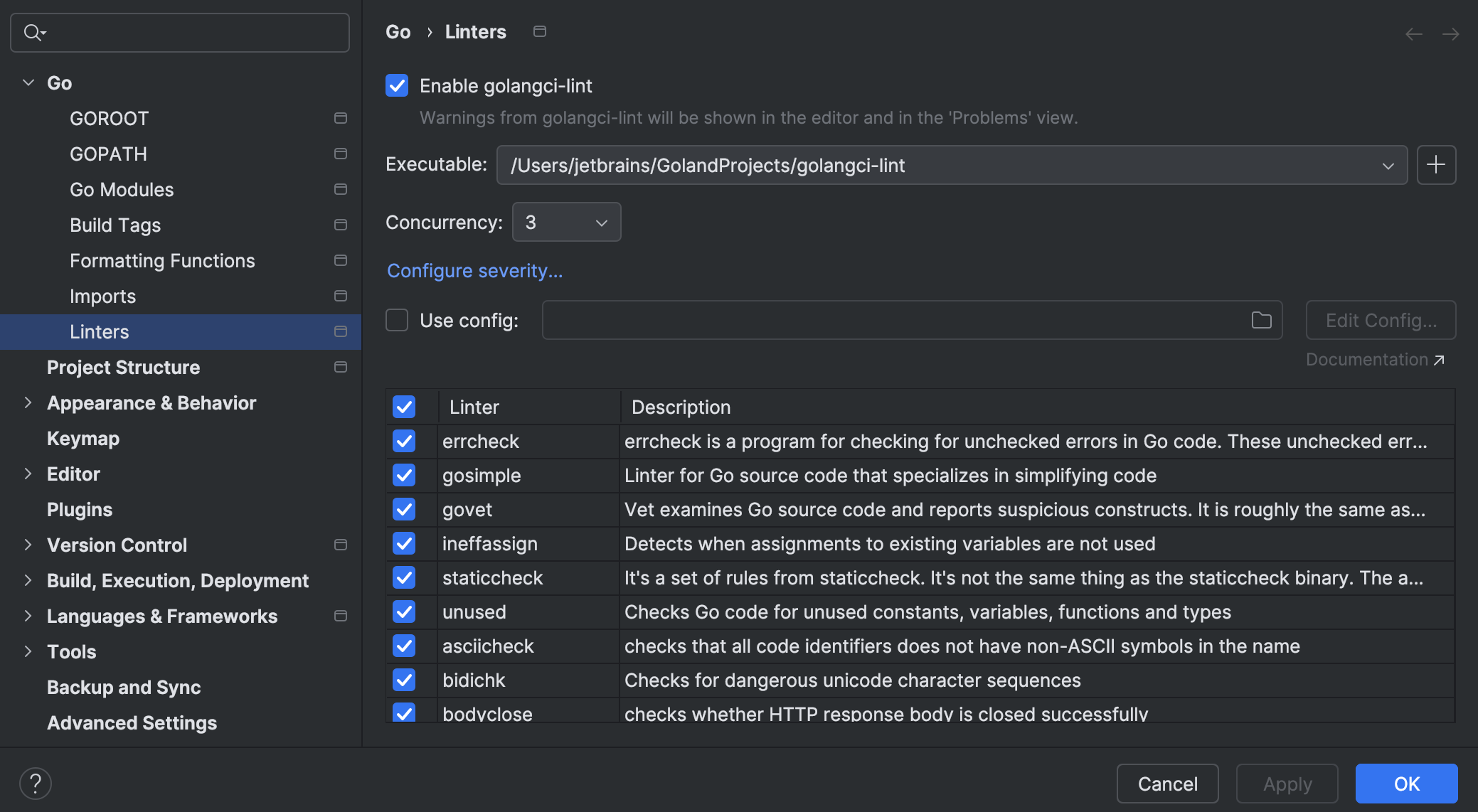 Configuring golangci-lint | GoLand Documentation