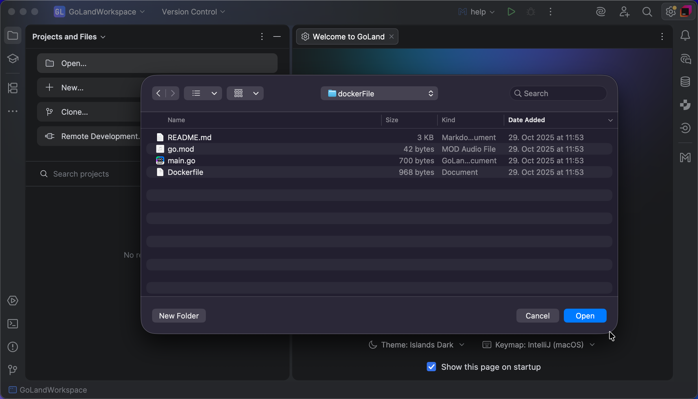 Opening files | GoLand Documentation