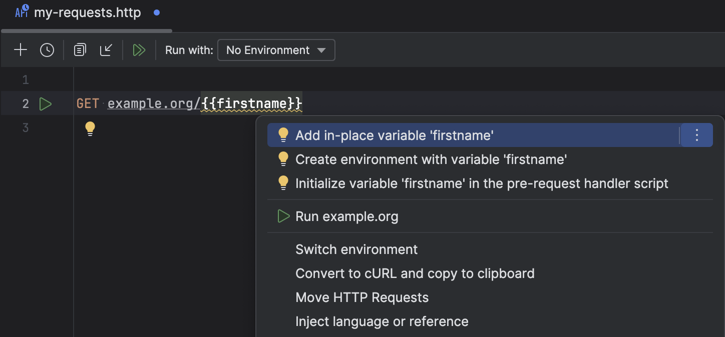 HTTP Client variables | IntelliJ IDEA Documentation