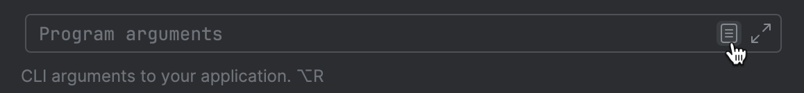 Program arguments, VM options, environment variables | IntelliJ IDEA Documentation