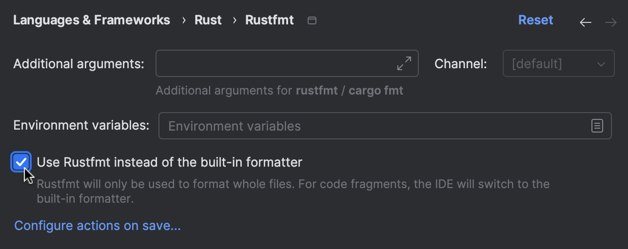 Rust | IntelliJ IDEA 文档