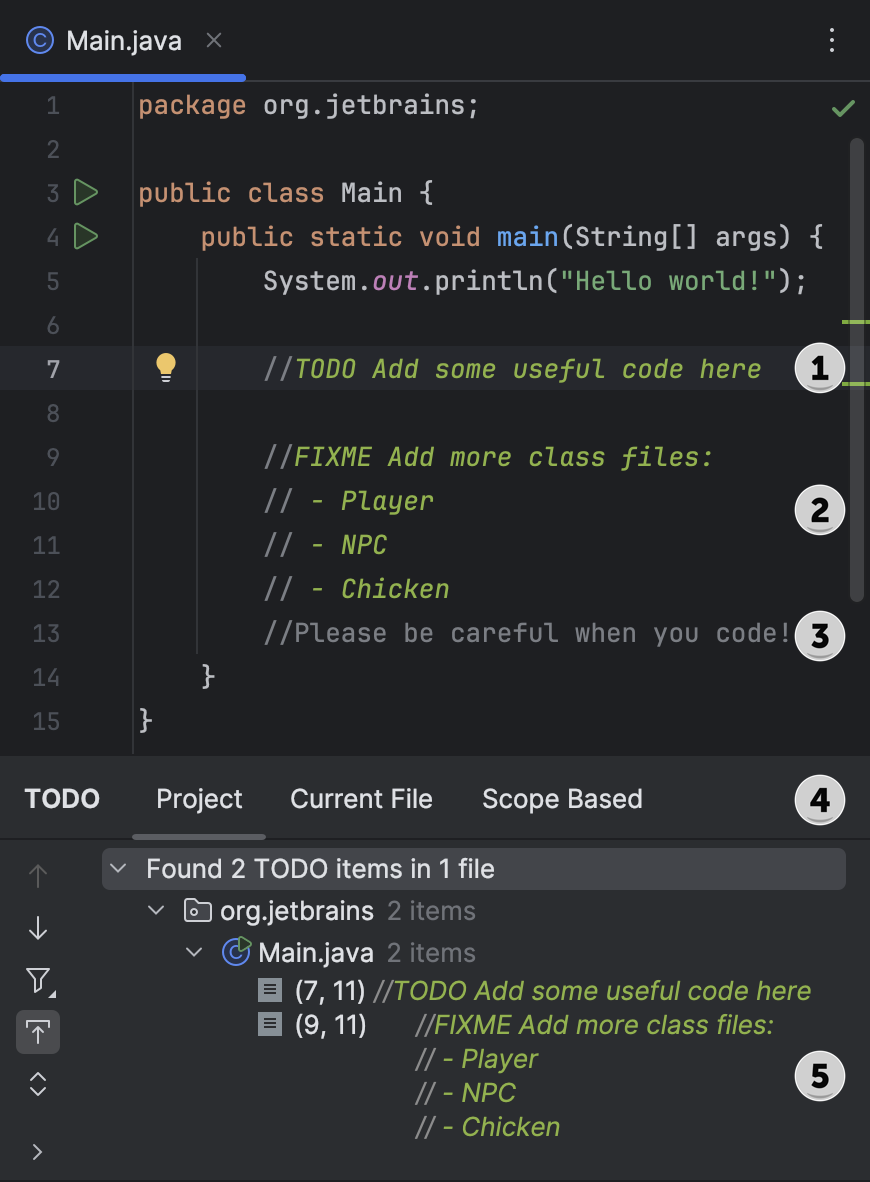 TODO comments | IntelliJ IDEA Documentation