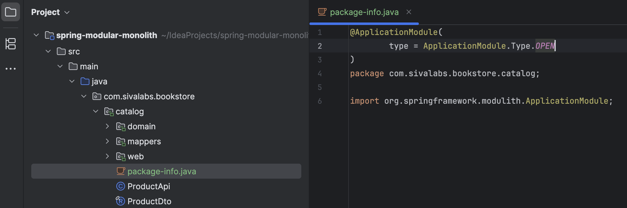 Spring Modulith | IntelliJ IDEA Documentation