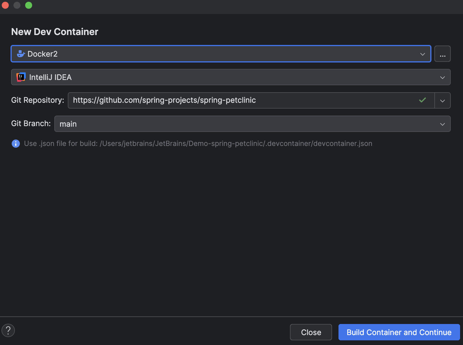 Start Dev Container inside IDE | IntelliJ IDEA Documentation