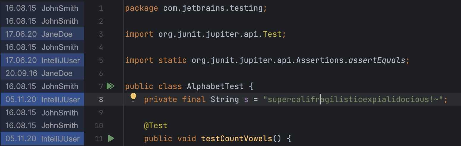 Editor gutter | IntelliJ IDEA Documentation