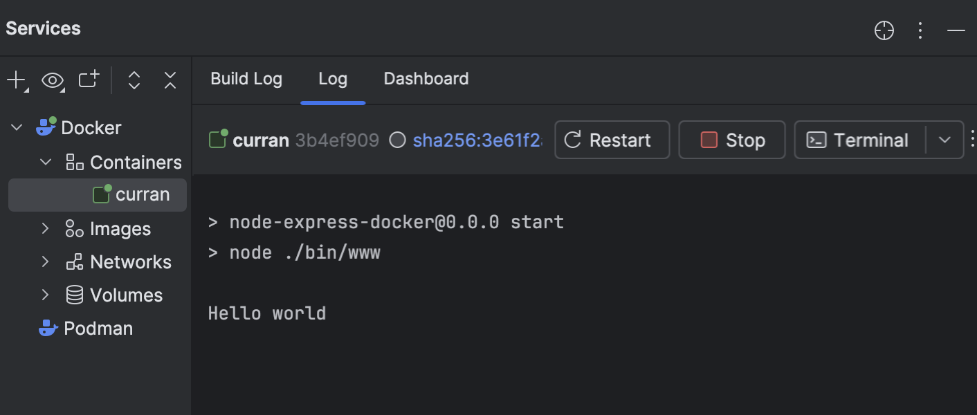 Tutorial: Dockerize a Node.js Express application | WebStorm Documentation