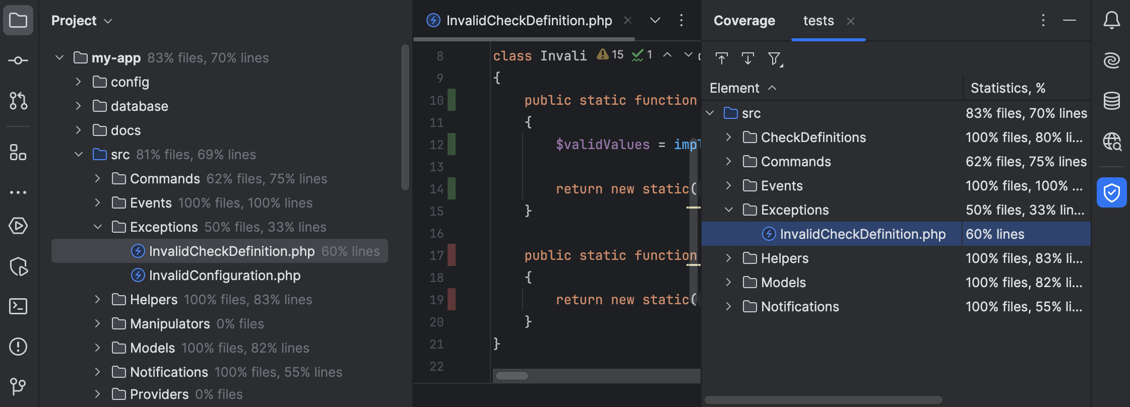 Code coverage | PhpStorm Documentation