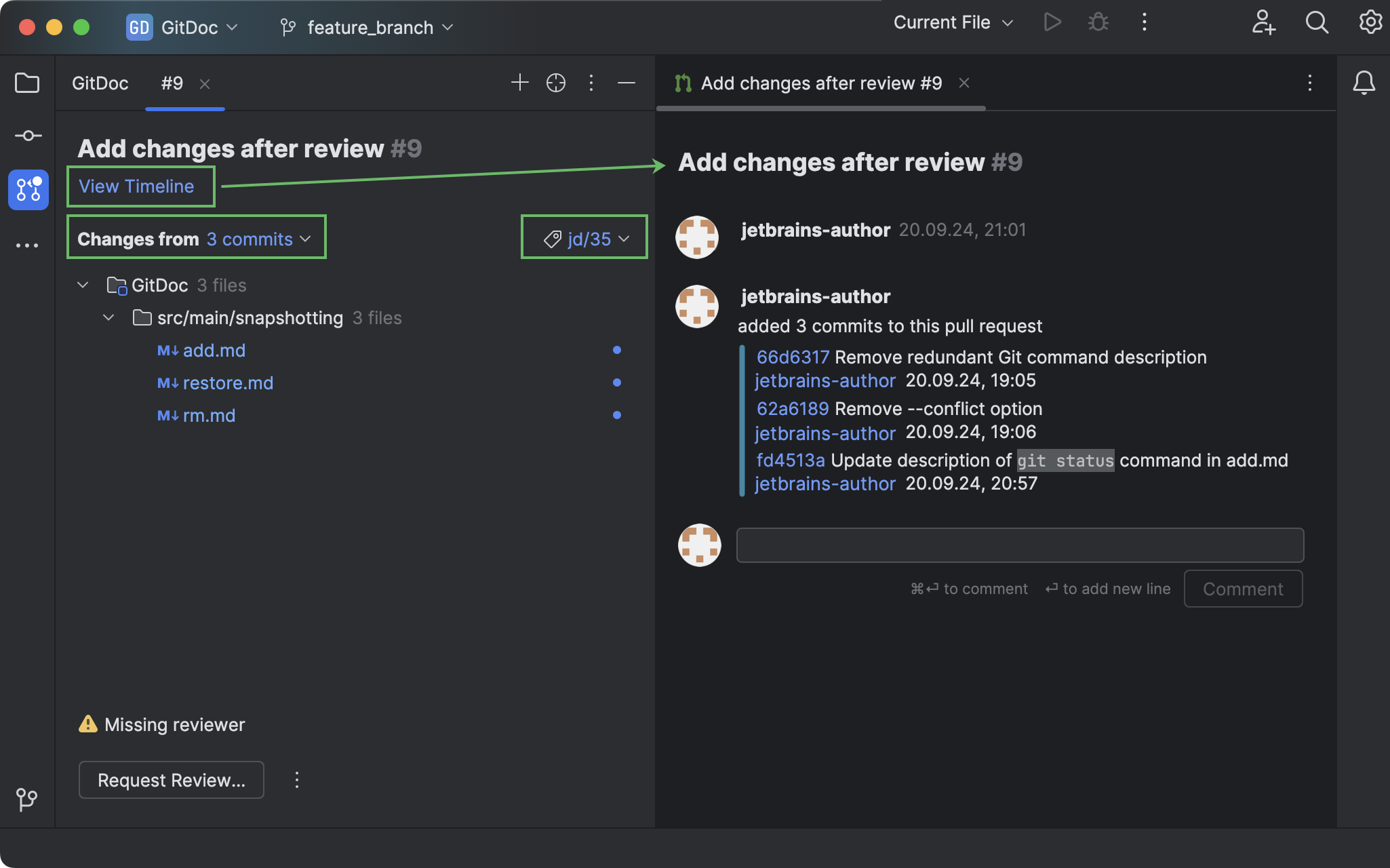 Create and merge GitHub pull requests | PyCharm Documentation