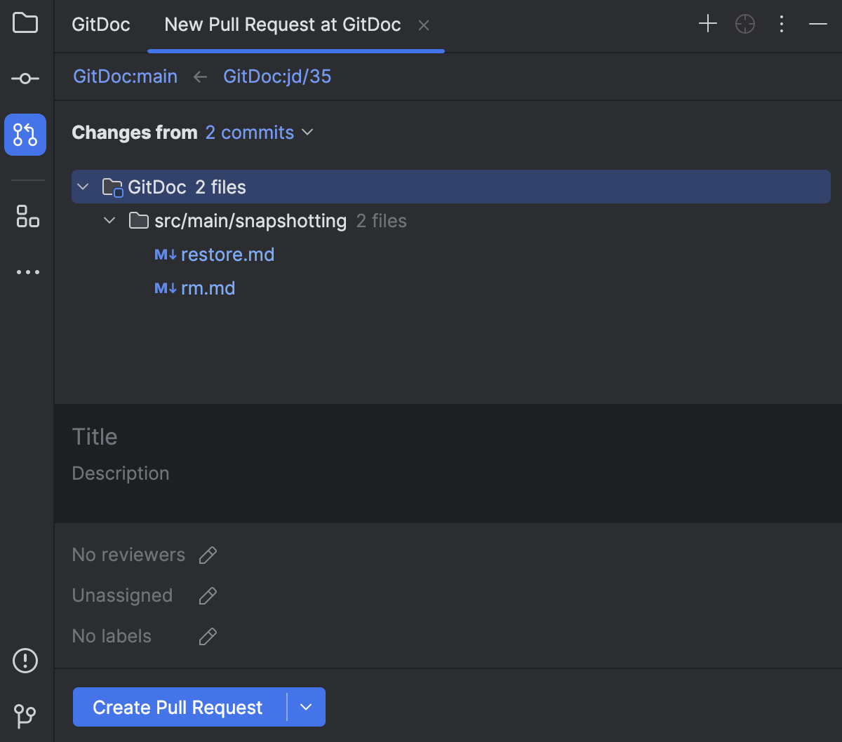 Create and merge GitHub pull requests | PyCharm Documentation