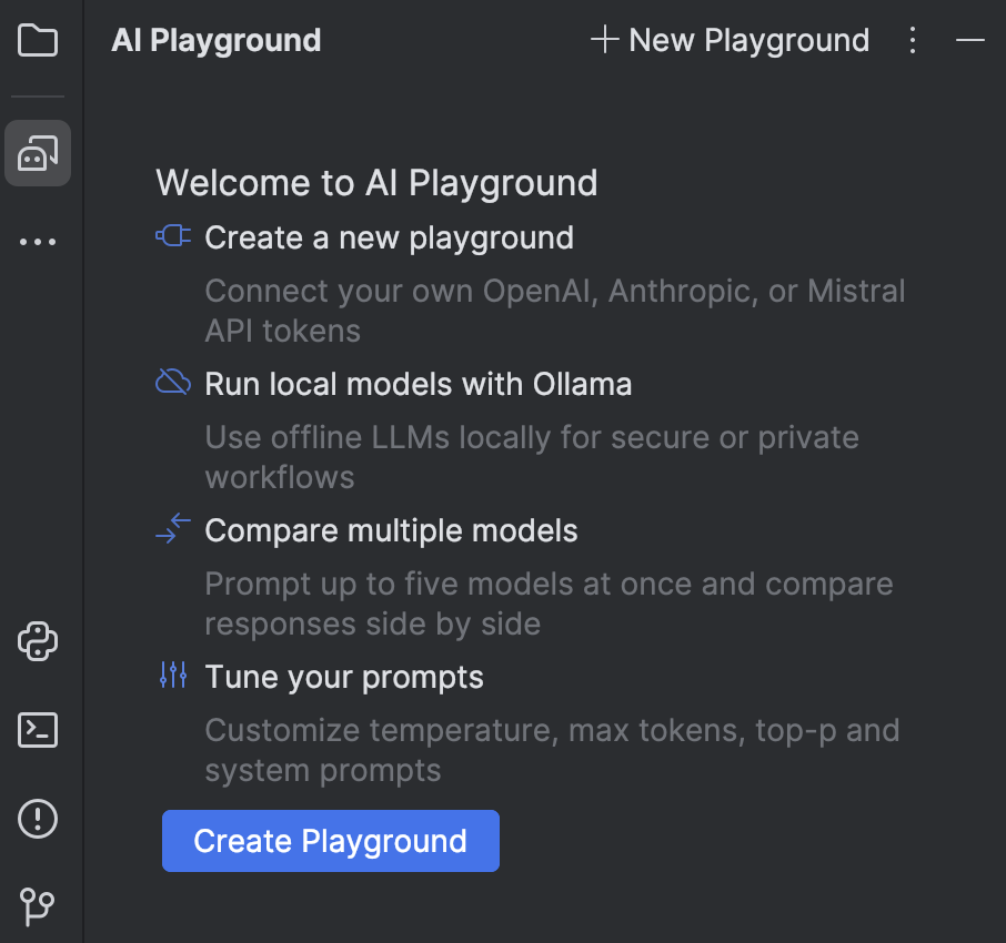 AI Playground | PyCharm Documentation