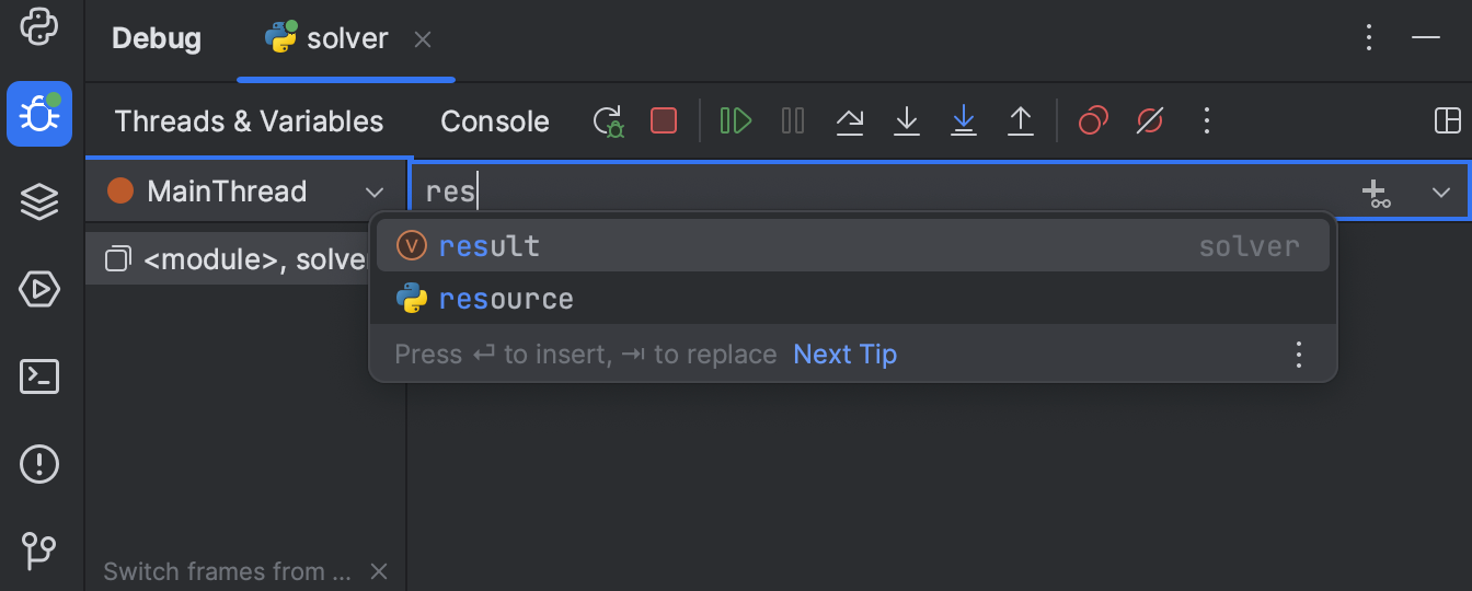 Part 1. Debugging Python Code | PyCharm Documentation