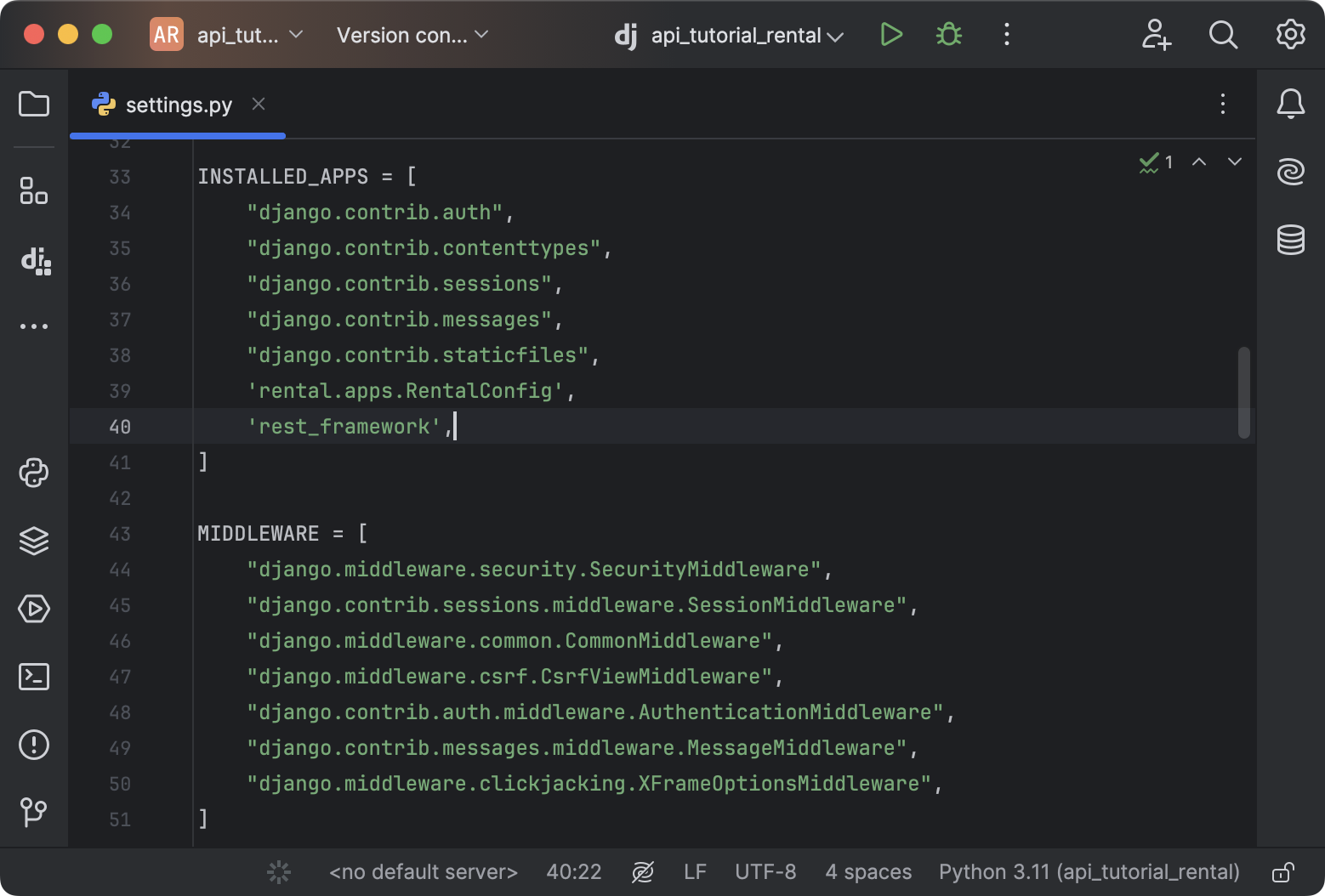 使用 Django REST 框架构建 API | PyCharm 文档