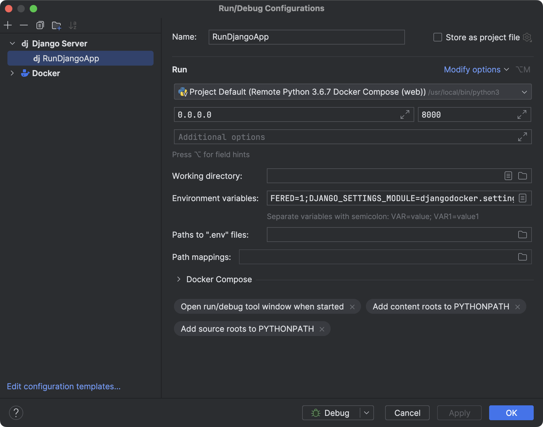 使用 Docker Compose 配置解释器 | PyCharm 文档