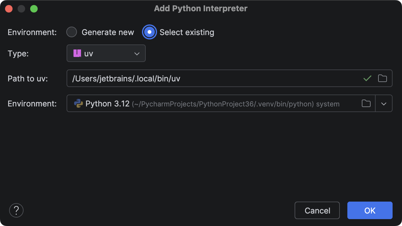 配置 uv 环境 | PyCharm 文档