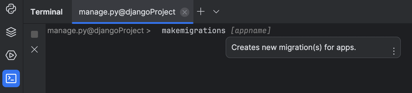 运行 manage.py 任务 | PyCharm 文档