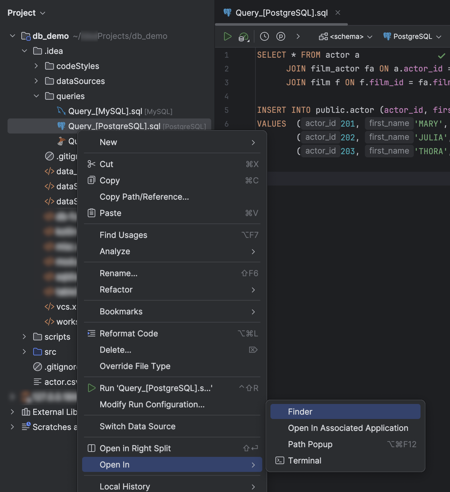 Query files | IntelliJ IDEA Documentation