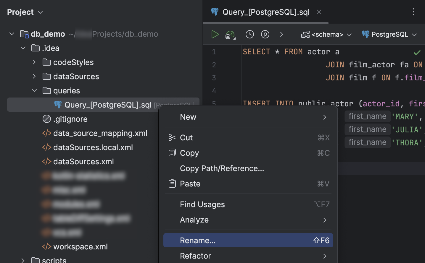 Query files | IntelliJ IDEA Documentation